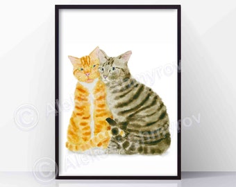 Tabby Cat Poster | Etsy