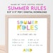 Summer Rules Printable Screen Time Rules PDF Digital Download - Etsy