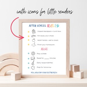After School Rules Printable | Screen Time Rules | PDF Digital Download ...