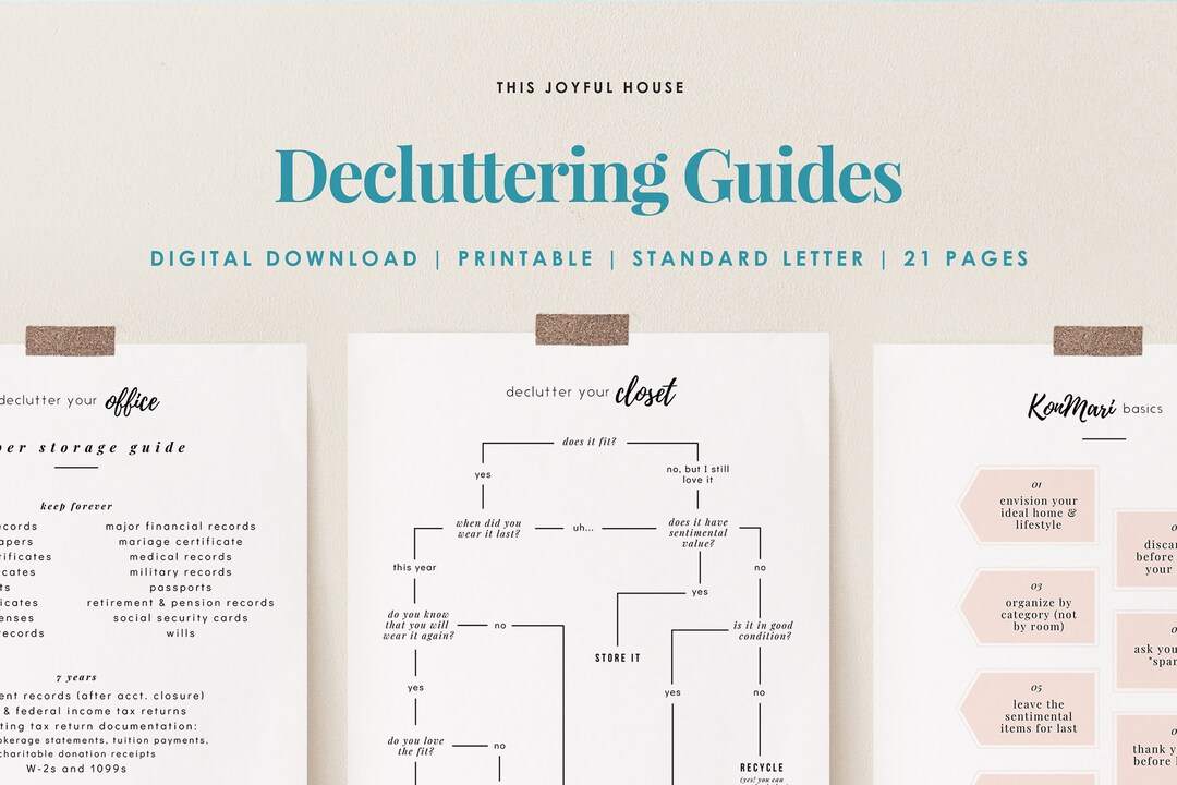 Decluttering Guide & Checklists | Digital Download - Etsy