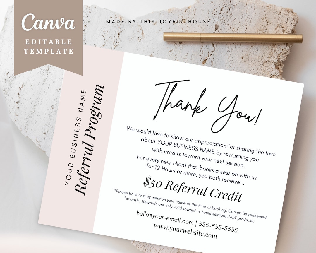 Client Referral Cards for Professional Organizers | Canva Template ...