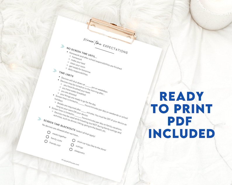 Screen Time Family Contract Canva Template | Editable Text | Digital ...