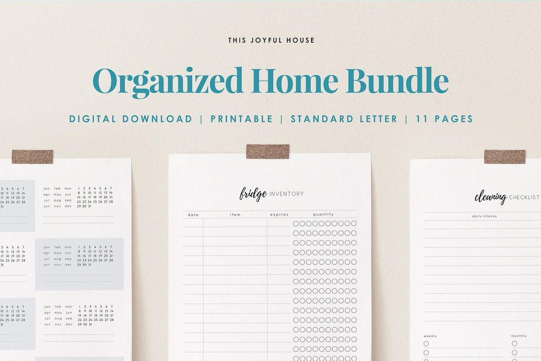 Organized Home Bundle Printable | Inventory Sheets, Cleaning Checklist ...