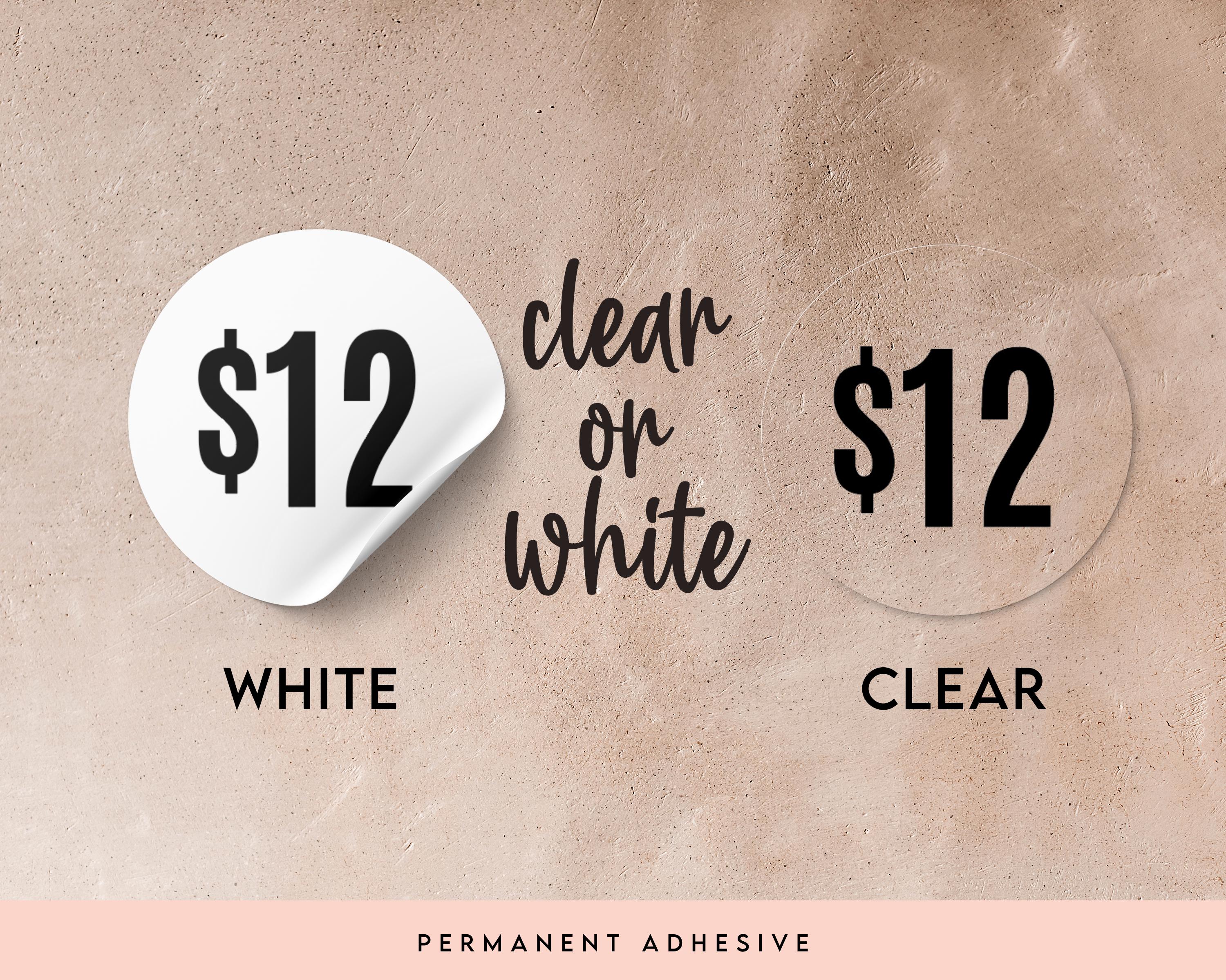 1/2" Circle Retail Stickers | Price & Size | Permanent Adhesive - Etsy