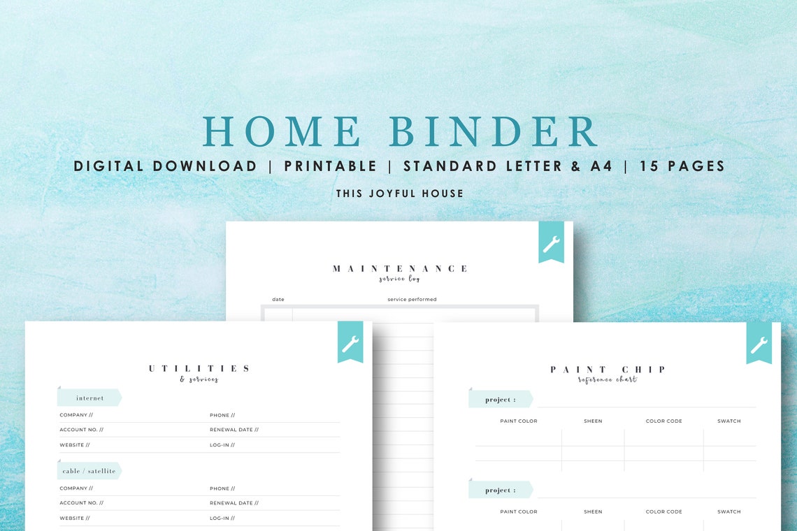 Home Management Maintenance Tracker and Project Planner | Etsy