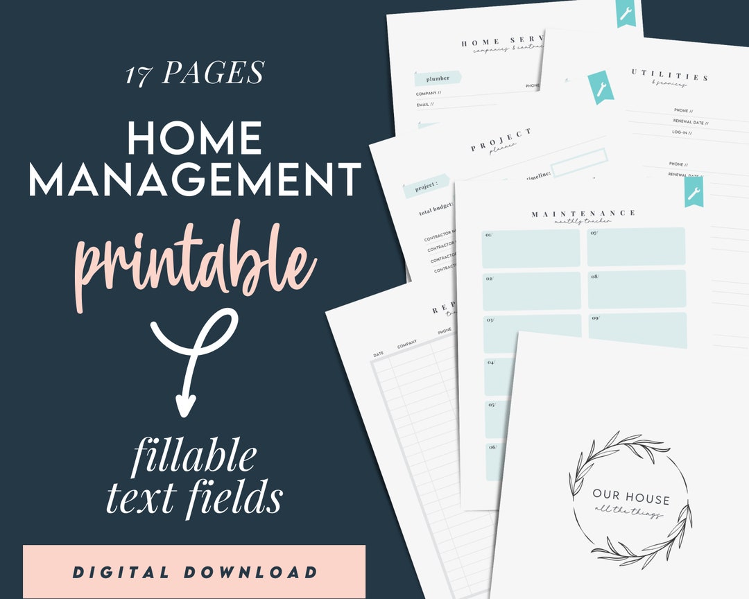 Home Management, Maintenance Tracker, and Project Planner | Digital ...