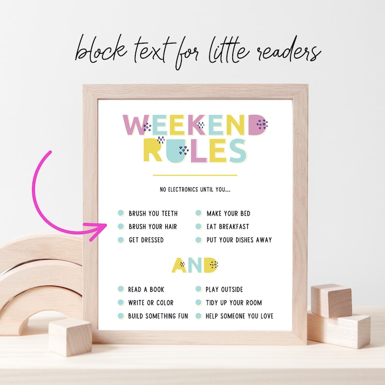 Weekend Rules Printable | Screen Time Rules | PDF Digital Download - Etsy Australia