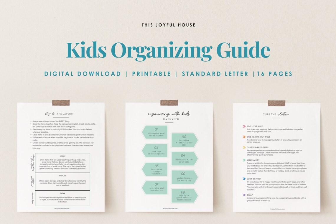Organizing Guide for Kids Digital Download - Etsy