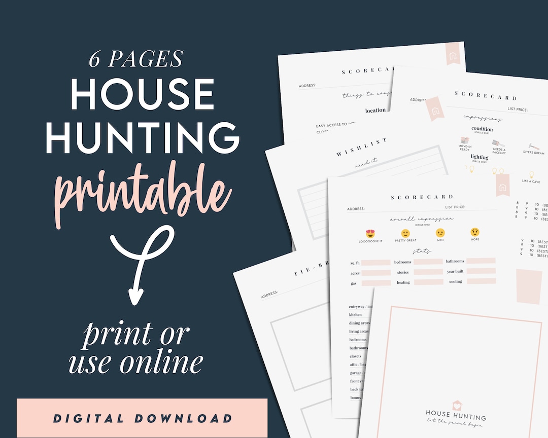 House Hunting Checklist + Scorecard | Printable | Instant Digital ...