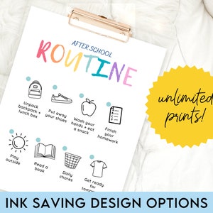 After School Routine Canva Template | Editable Text | Digital Download ...