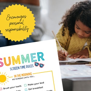 Summer Rules Printable | Screen Time Rules | PDF Digital Download - Etsy