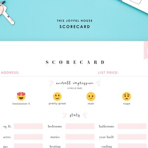 House Hunting Checklist Scorecard Printable Instant - Etsy