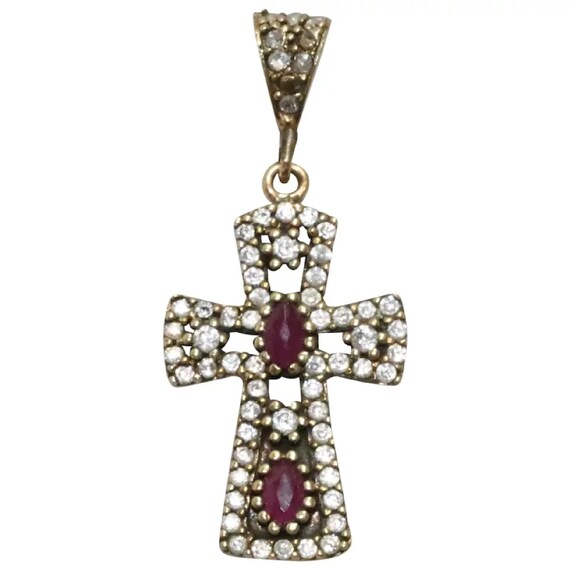 sterling silver vintage ruby - Gem