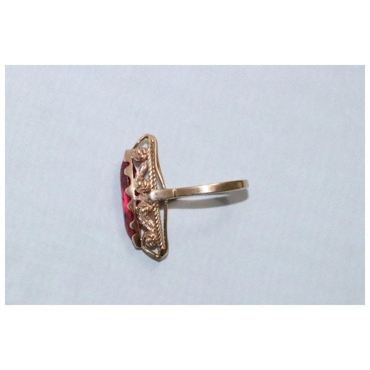 14 KT Rose Gold Russian Ruby Floral Ring - Etsy