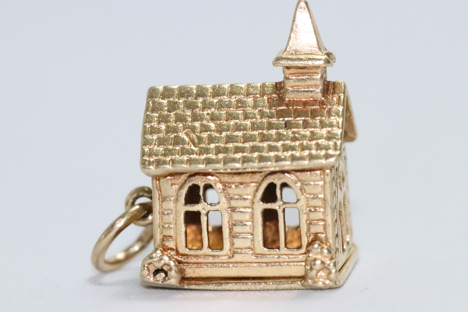 Vintage 14k Yellow Gold House Charm - Etsy