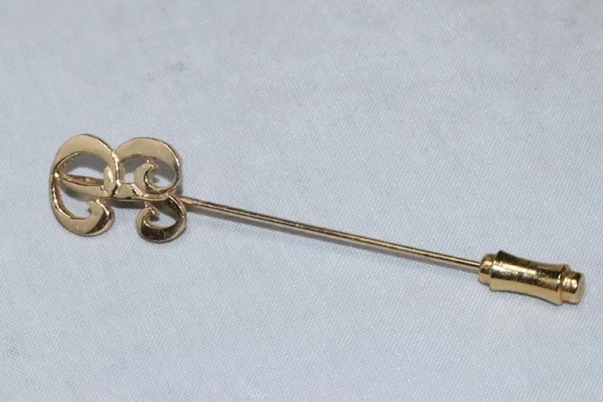 Vintage 14K Yellow Gold Initial B Stick Pin - Etsy