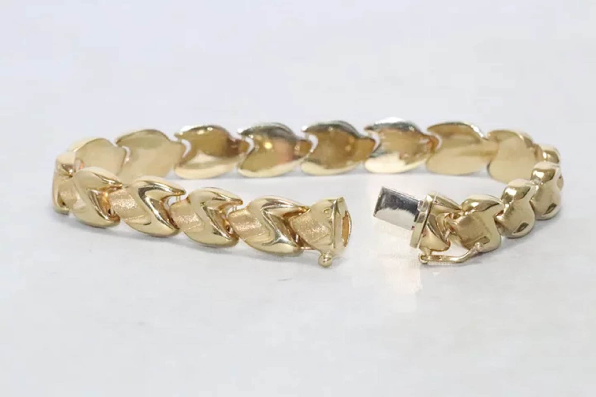 14 KT Gold Italian Bracelet - Etsy
