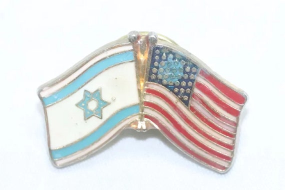 Vintage America Israel Flag Pin - Gem