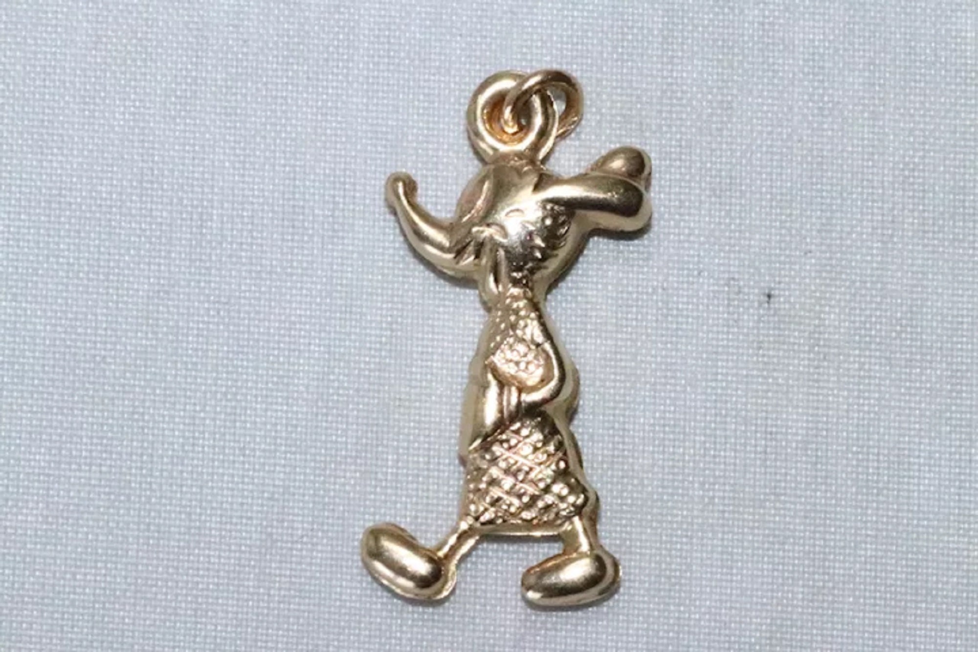 14K Yellow Gold Unique Mickey Mouse Charm - Etsy
