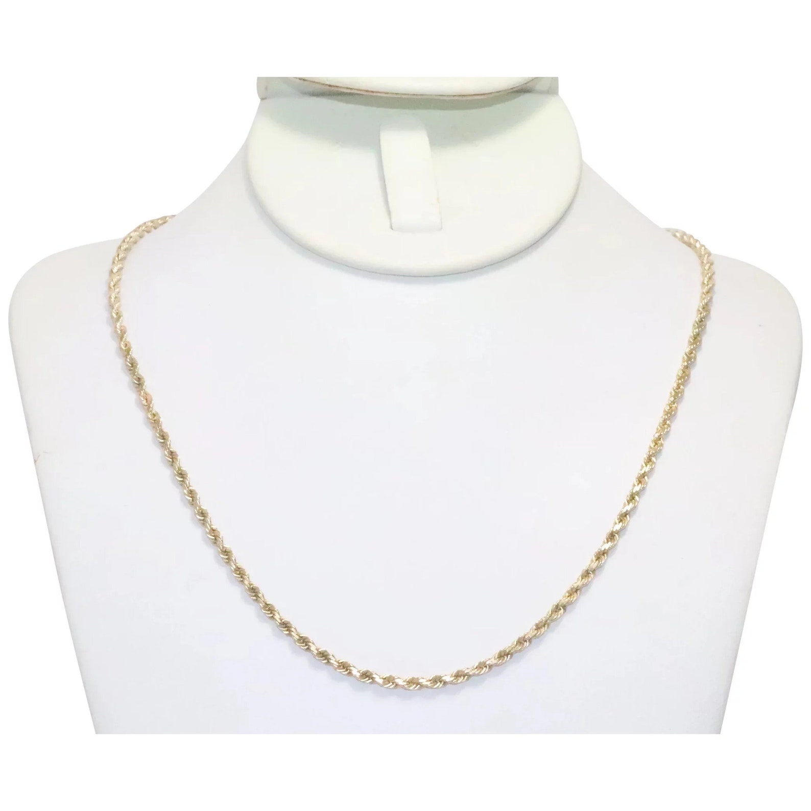 14KT Yellow Gold Rope Chain Necklace - Etsy