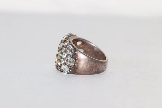 Sterling Silver Bulky Crystal Ring - Gem