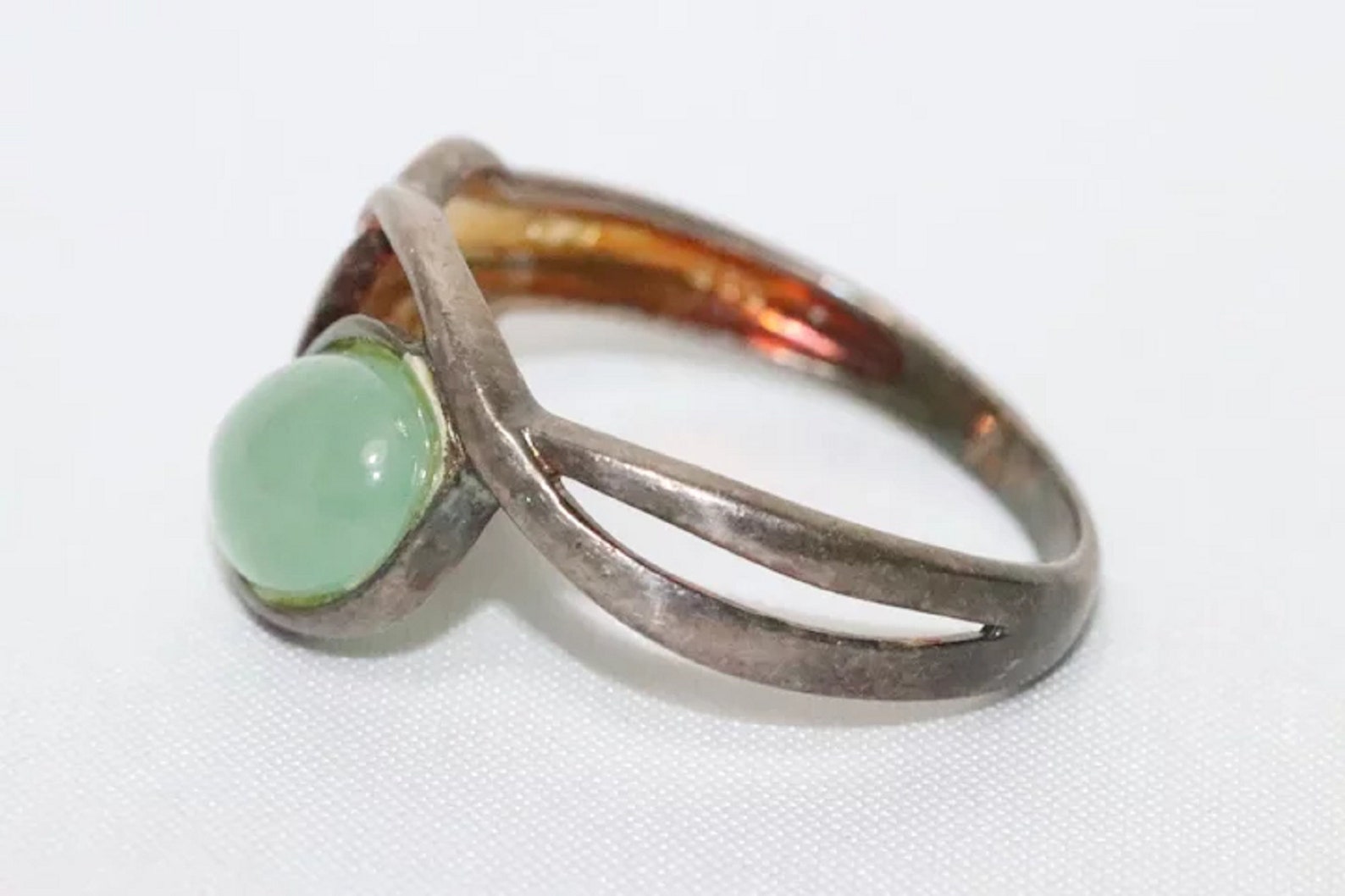 Anillo de piedra de jade de plata de ley vintage - Etsy España
