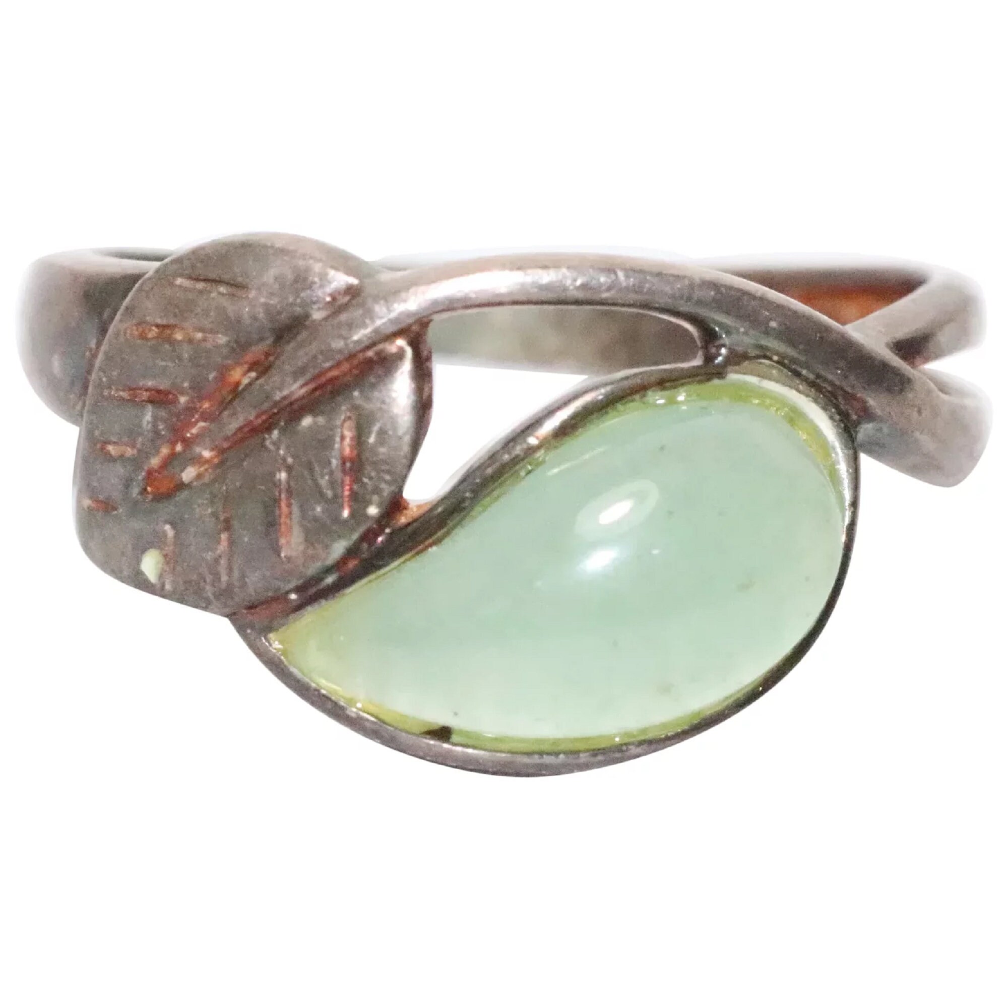 Vintage Sterling Silver Jade Stone Ring - Etsy UK