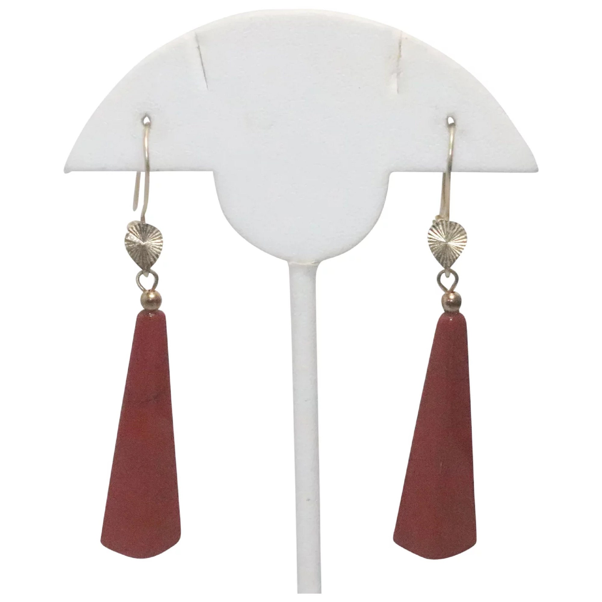 14 KT Gold Jasper Stone Earrings - Etsy UK