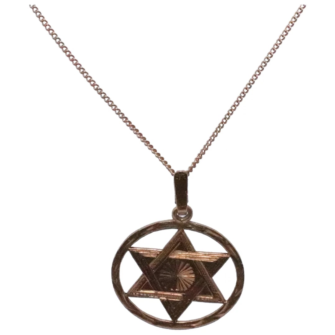 14 KT Russian Gold Star of David Necklace - Etsy