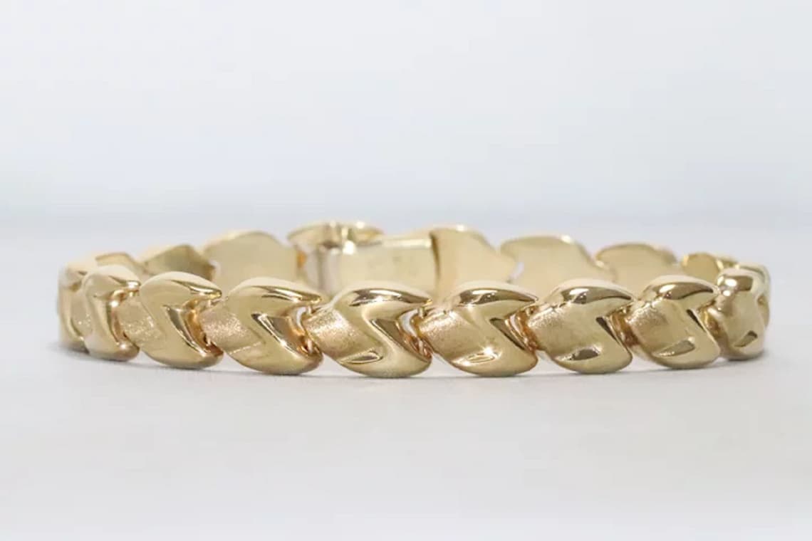 14 KT Gold Italian Bracelet - Etsy