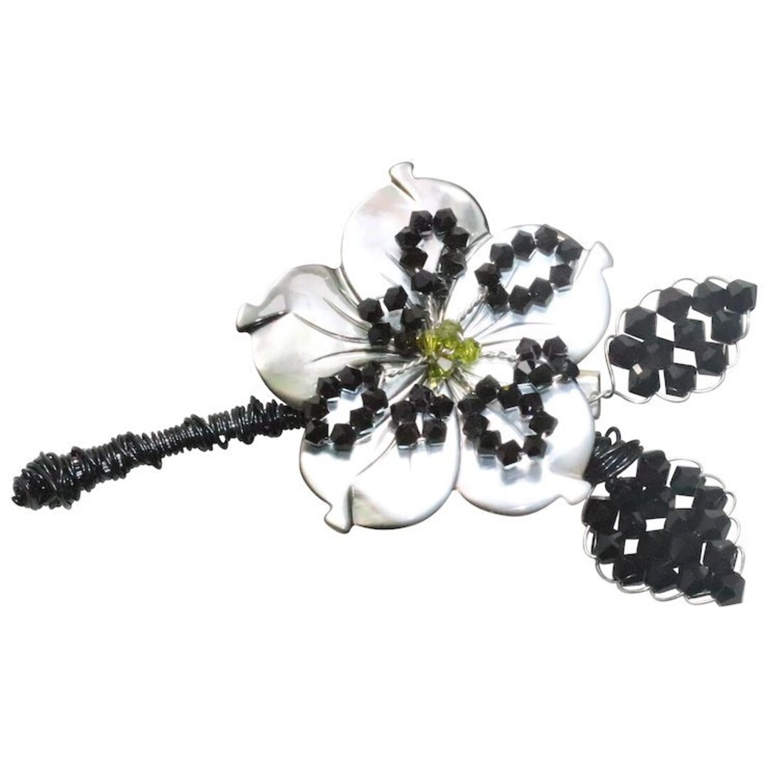 Handmade Mother of Pearl Flower Pin - Etsy