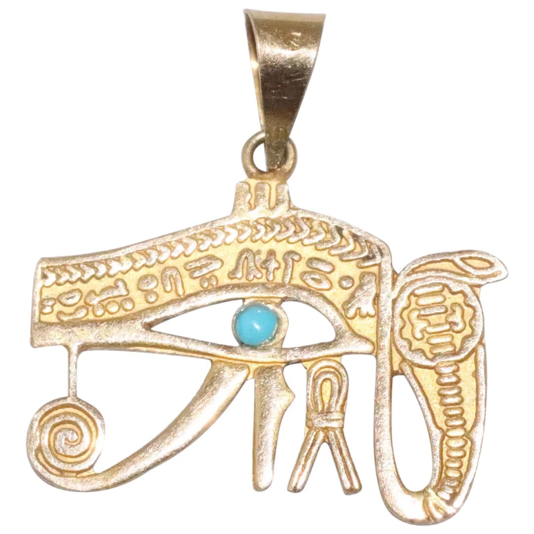 21 K Yellow Gold Ancient Egyptian Eye Pendent - Etsy