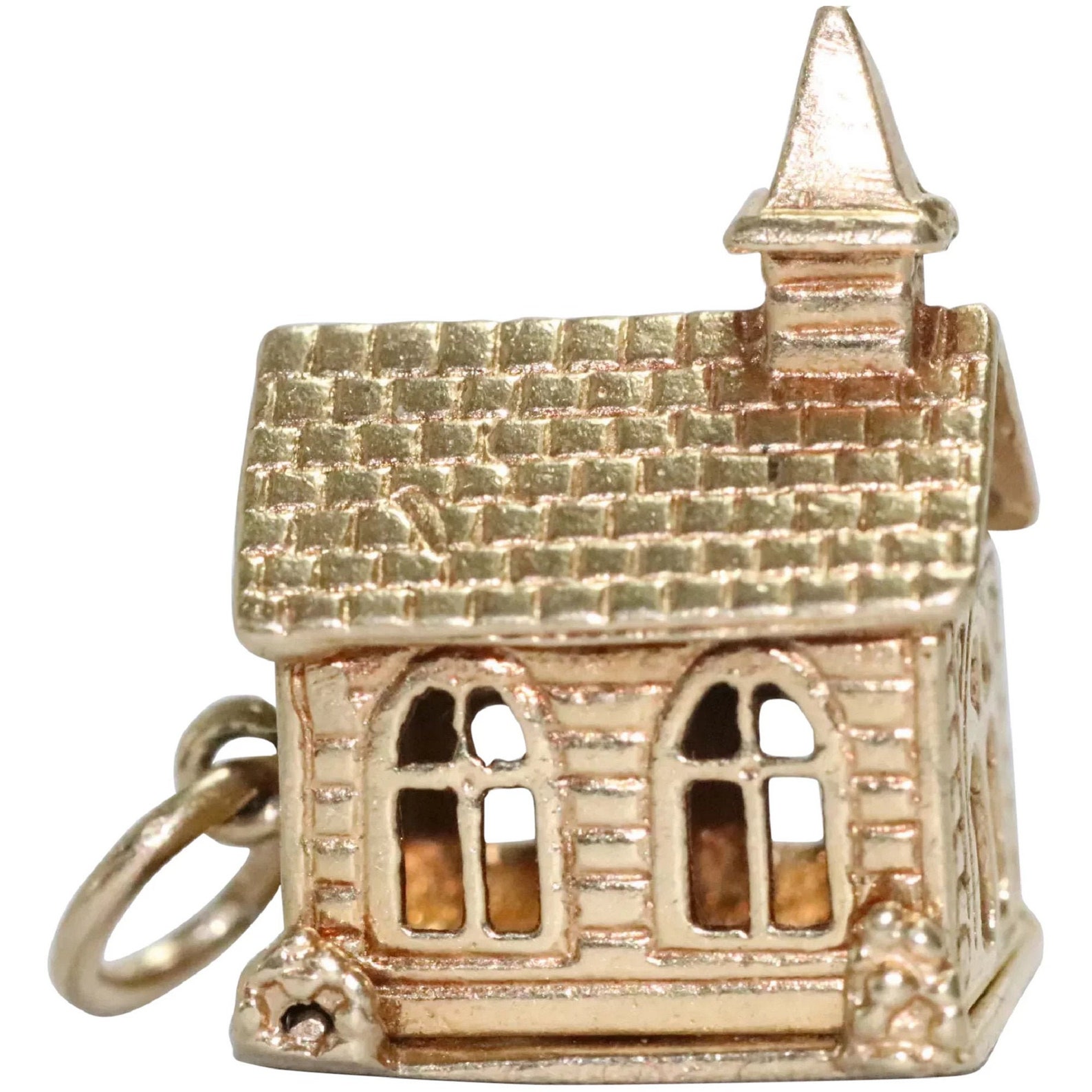 Vintage 14k Yellow Gold House Charm - Etsy