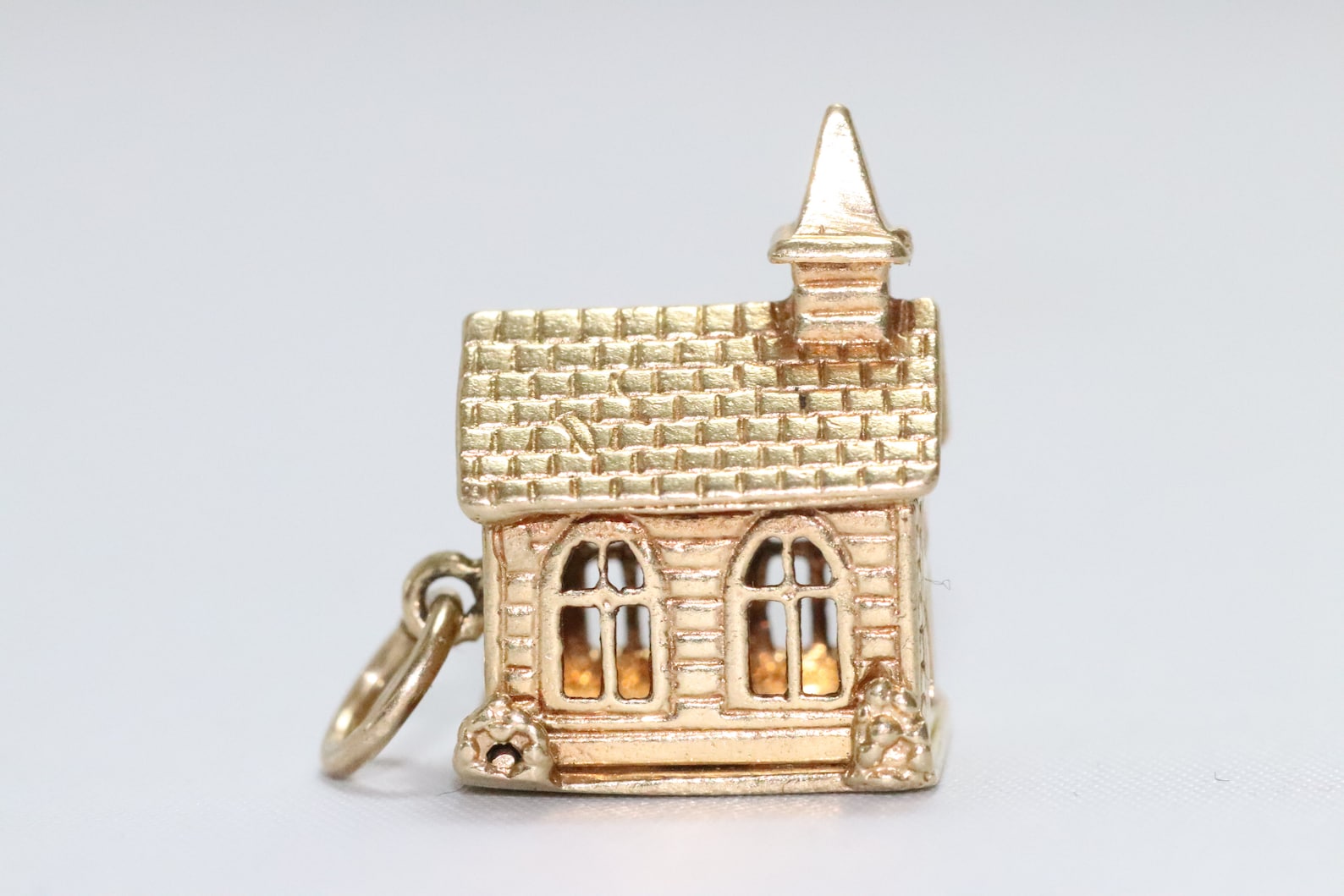 Vintage 14k Yellow Gold House Charm - Etsy
