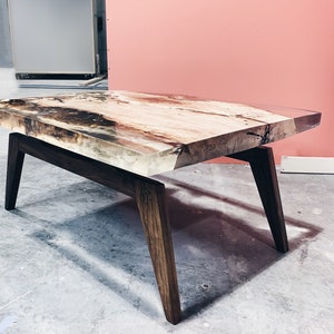 Modern Live Edge Slab Epoxy Coffee Table - Etsy