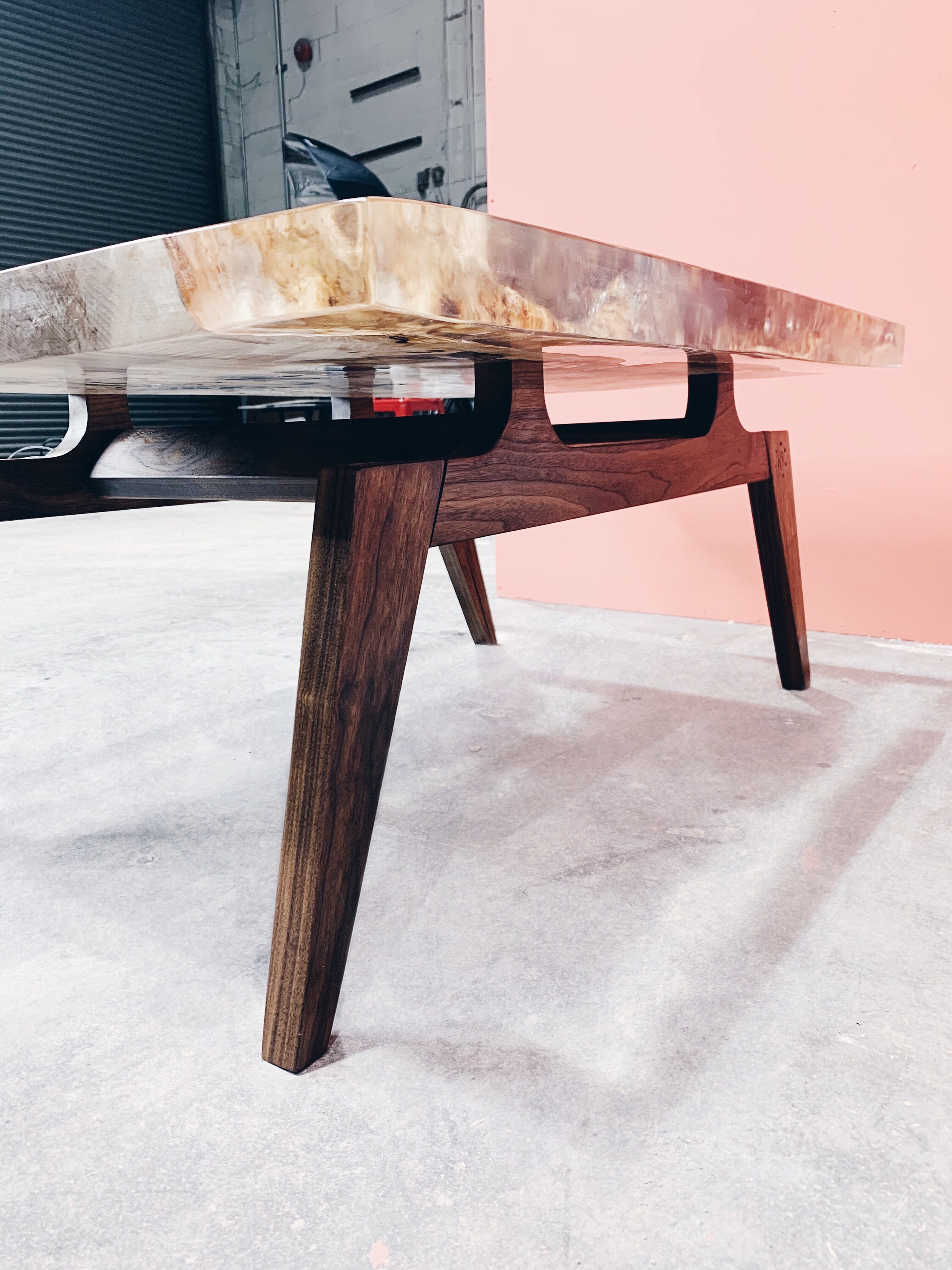 Modern Live Edge Slab Epoxy Coffee Table - Etsy