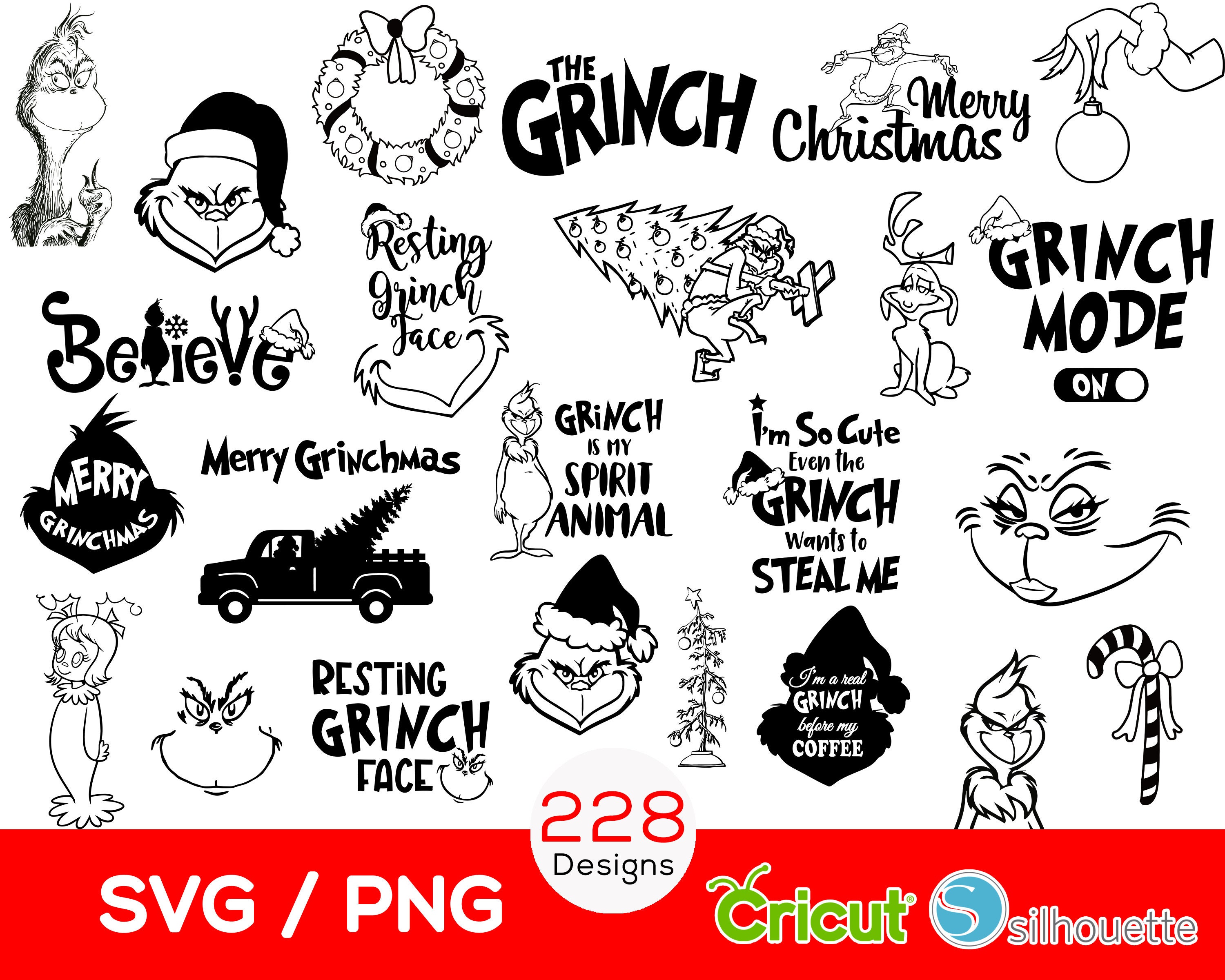 Grinch Black And White