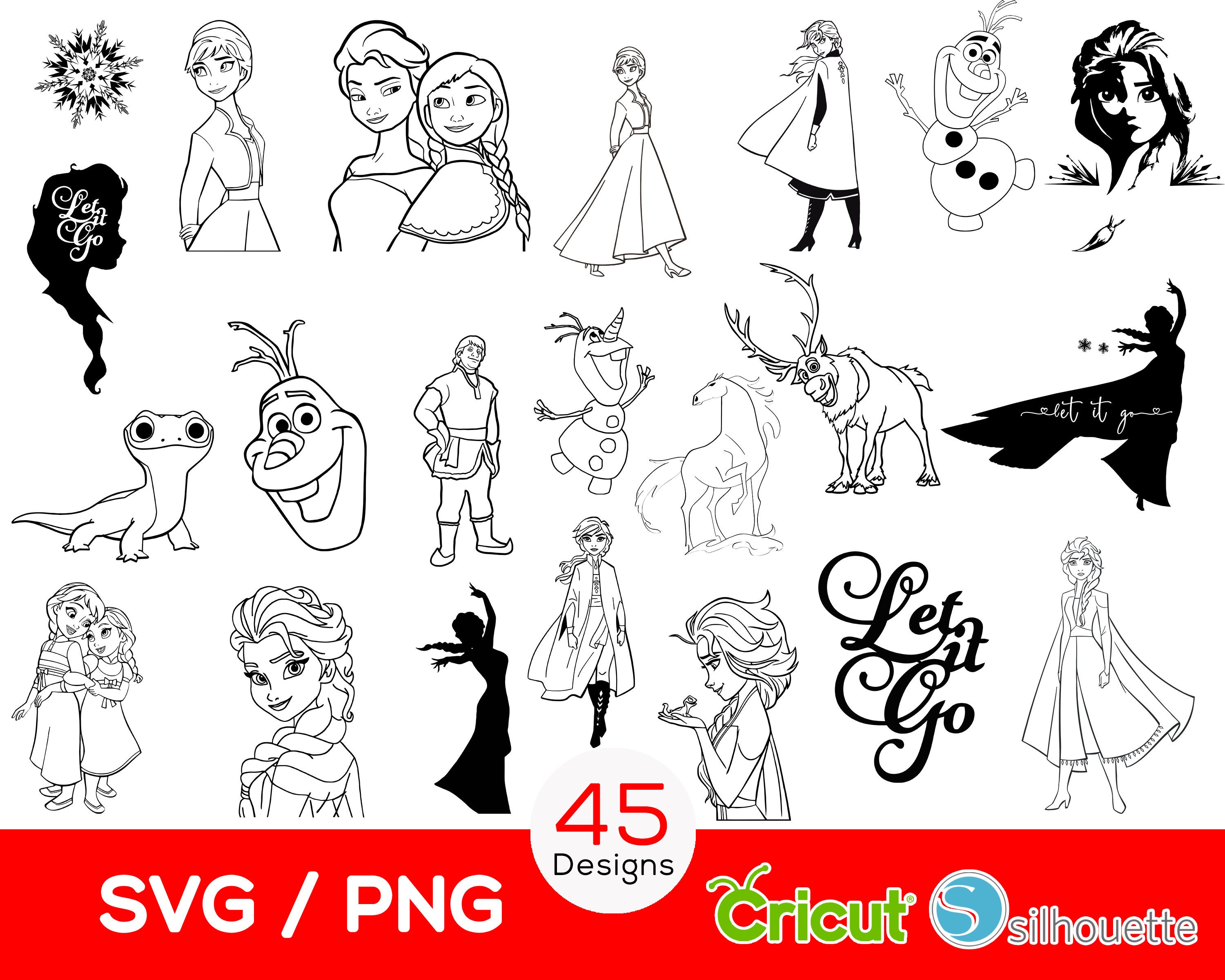 Frozen svg Frozen silhouette svg forrado svg outline svg - Etsy España