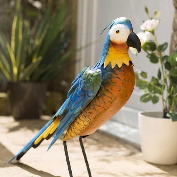 Metal Parrot Sculpture - Etsy