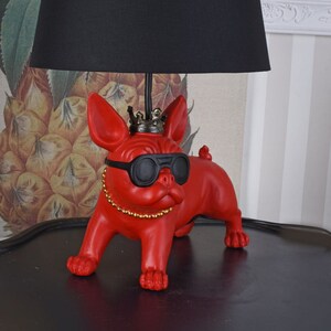 Red Bulldog Lamp, French Bulldog Statue Lamp, Modern Lamp Art Decor ...