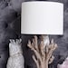 Rustic Lamp With Owl Figure on a Tree, Bird Lamp, Exclusive Table Lamp ...