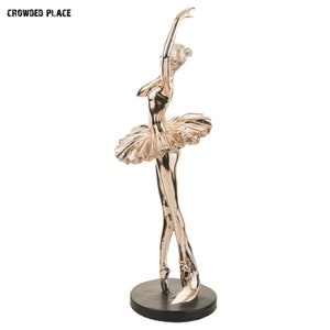 Gold Ballerina Figurine Home Decor 12", Ballet Girl Statue Decoration ...