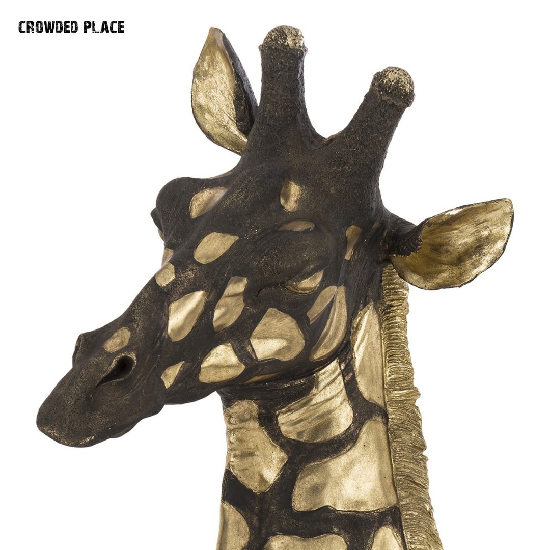 Large Gold Giraffe Head Wall Sculpture: Tropical Animal Decor - Etsy