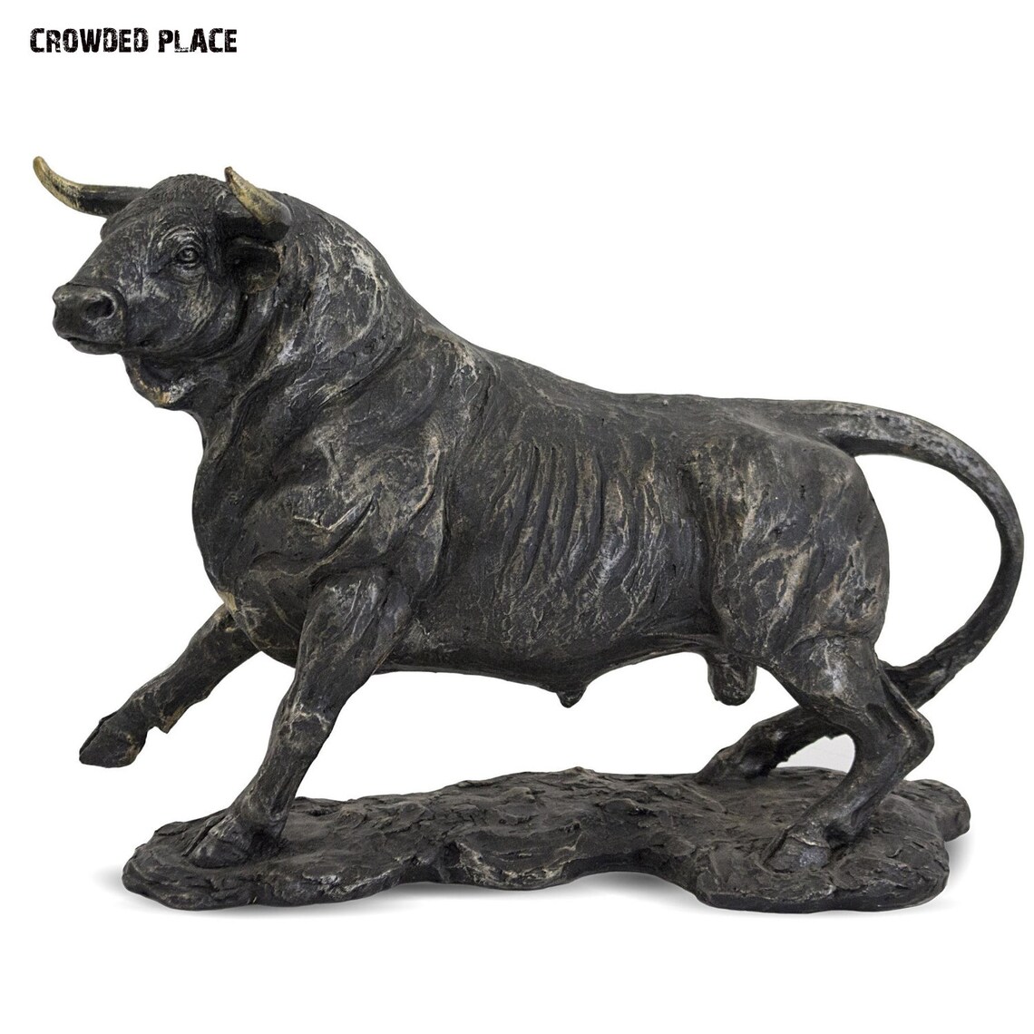 Resin Bull Statue Figurine Black Antique Horned Ox Decor - Etsy