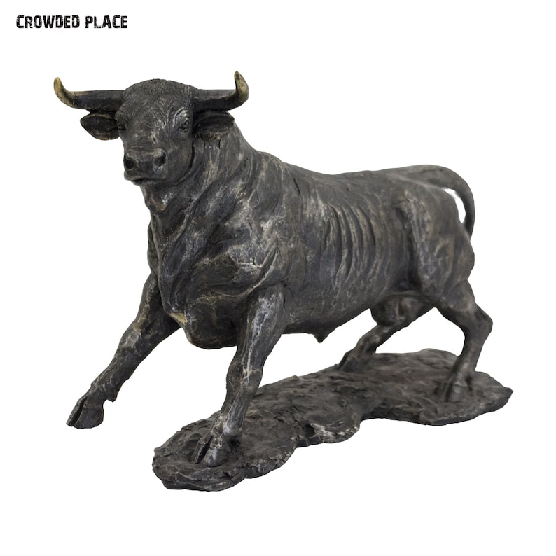Resin Bull Statue Figurine Black Antique Horned Ox Decor - Etsy