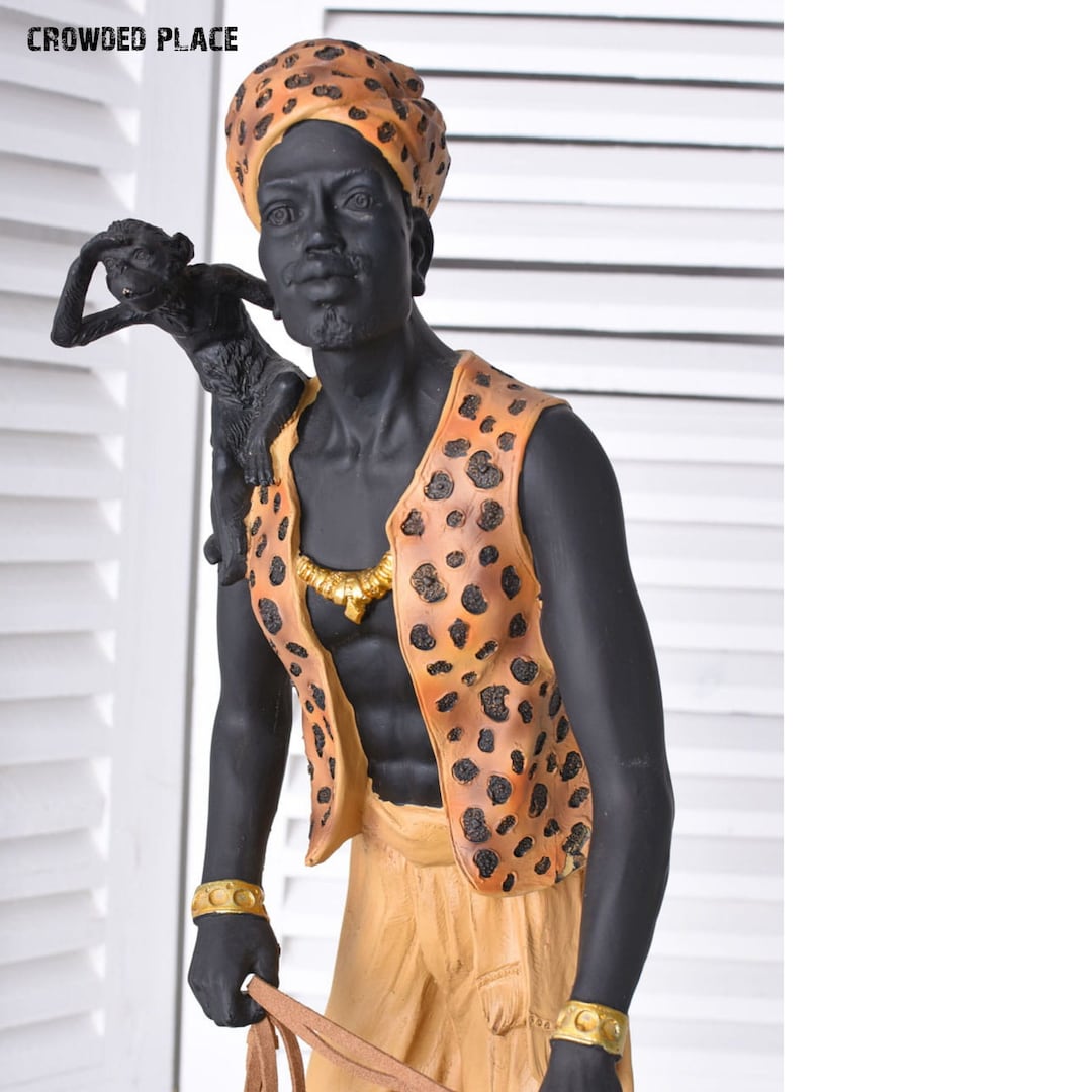 Black Man With Cage Statue, Colonial Figure, Black Man Sculpture ...