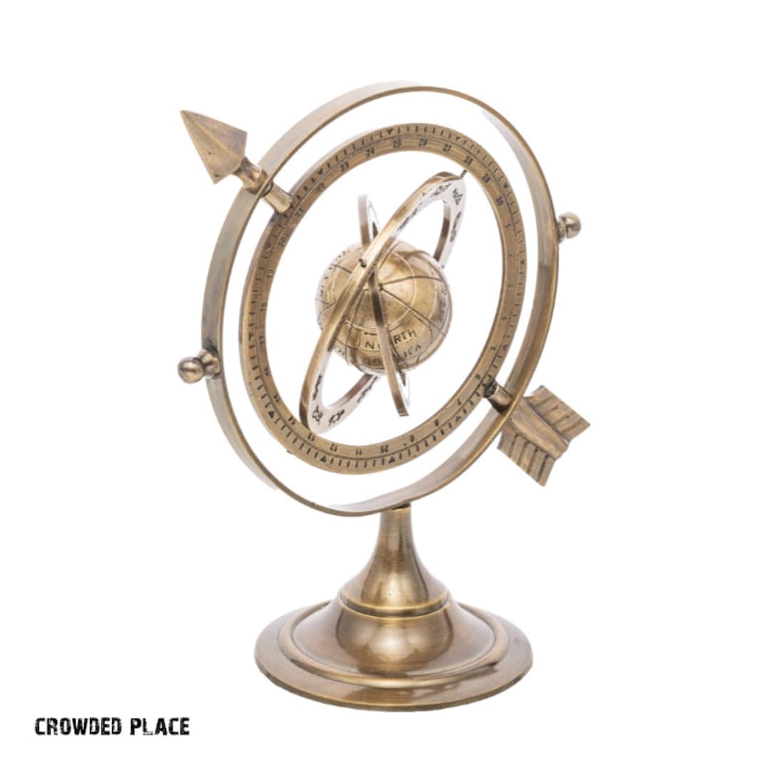 Metal Armillary Sphere With Arrow, Gold Nautical Maritime Astrolabe ...