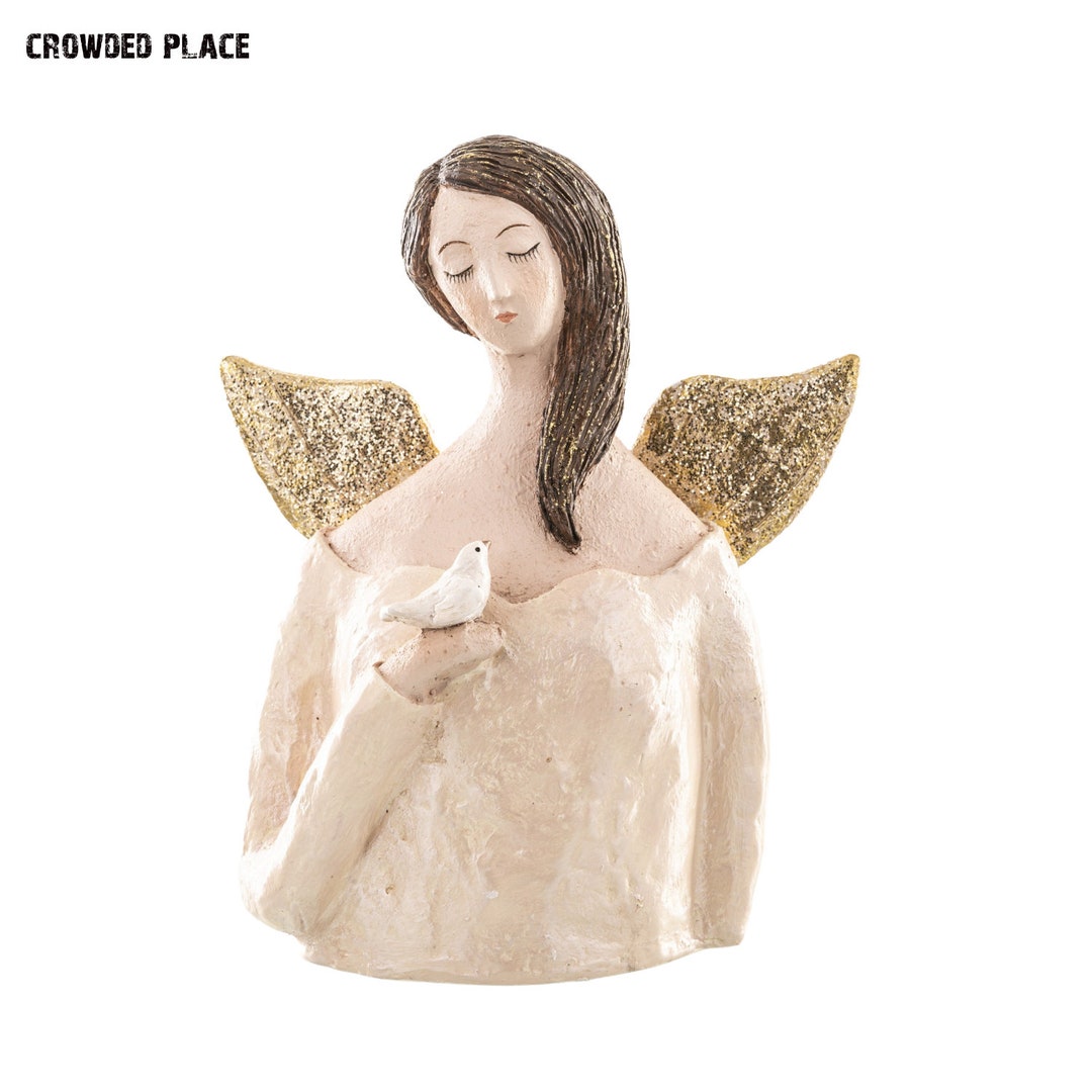 Romantic Angel Statue, Angel With Bird, Home Decor Angel, Bust of an ...