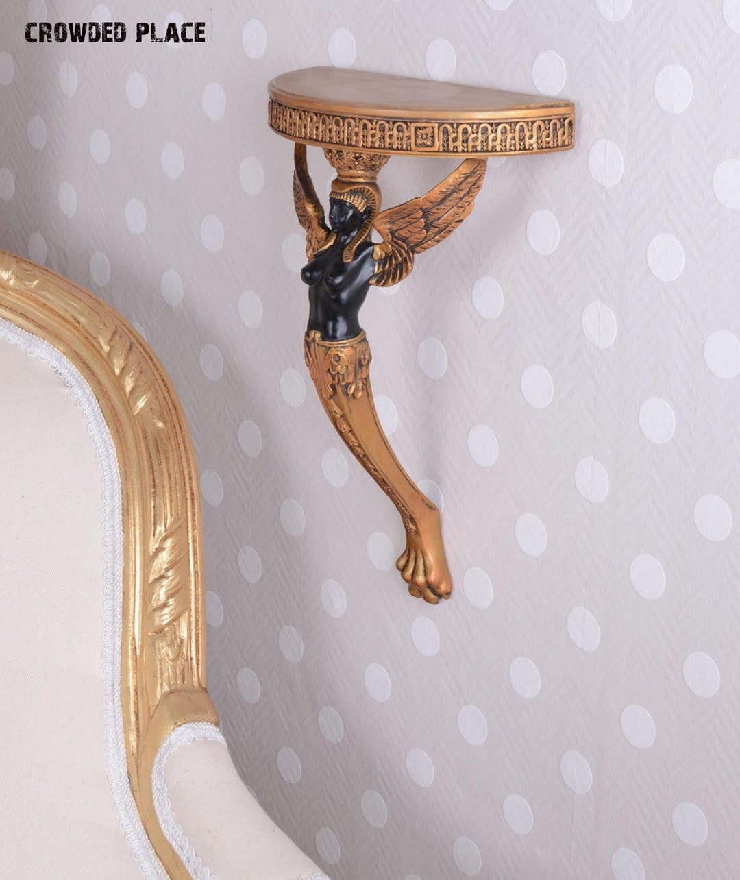 Gold Wall Console, Sphinx Wall Console, Egyptian Sphinx Decor, Wall ...