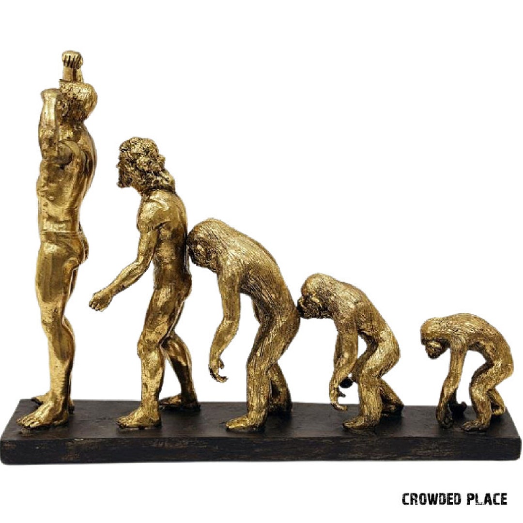 10"x13" Human Evolution Statue, Evolution of Man, Sculpture Figurine ...
